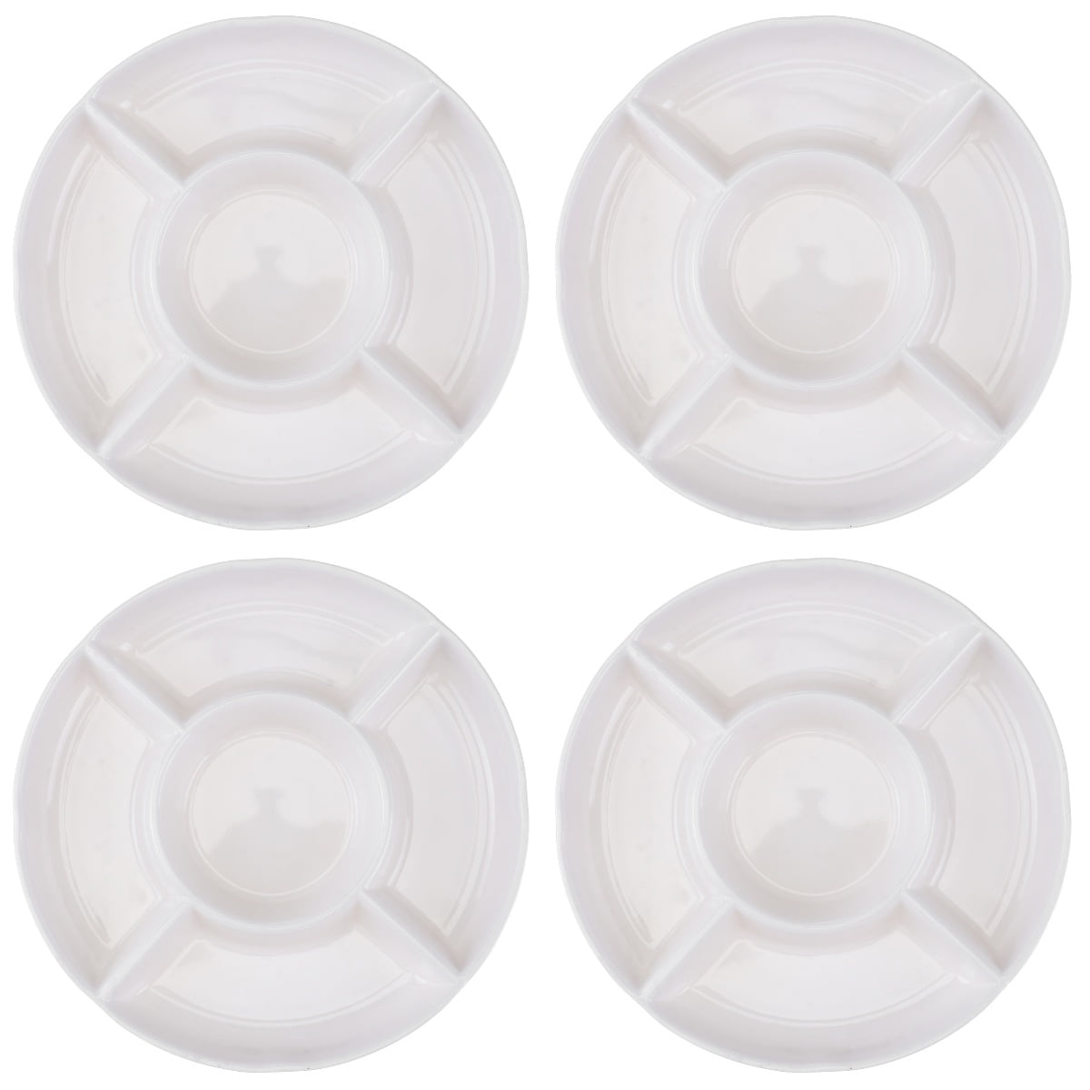 4pcs 9 Inch 23 x 2.8 5-Compartment Melamine Food Storage Tray Dried ...