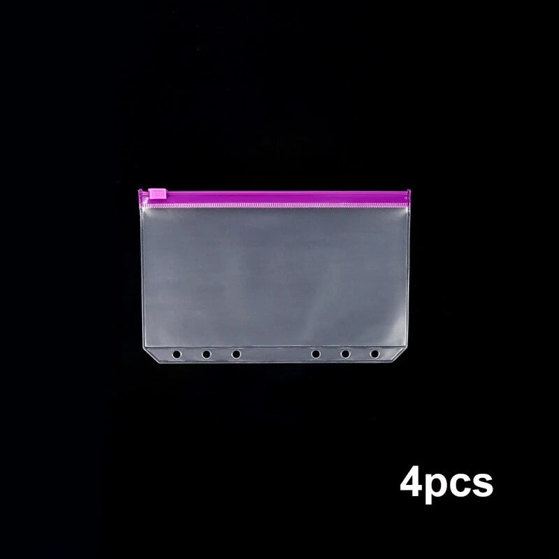 4pcs A6 6-Hole Binder Pockets Waterproof PVC Cash Budget Envelopes ...