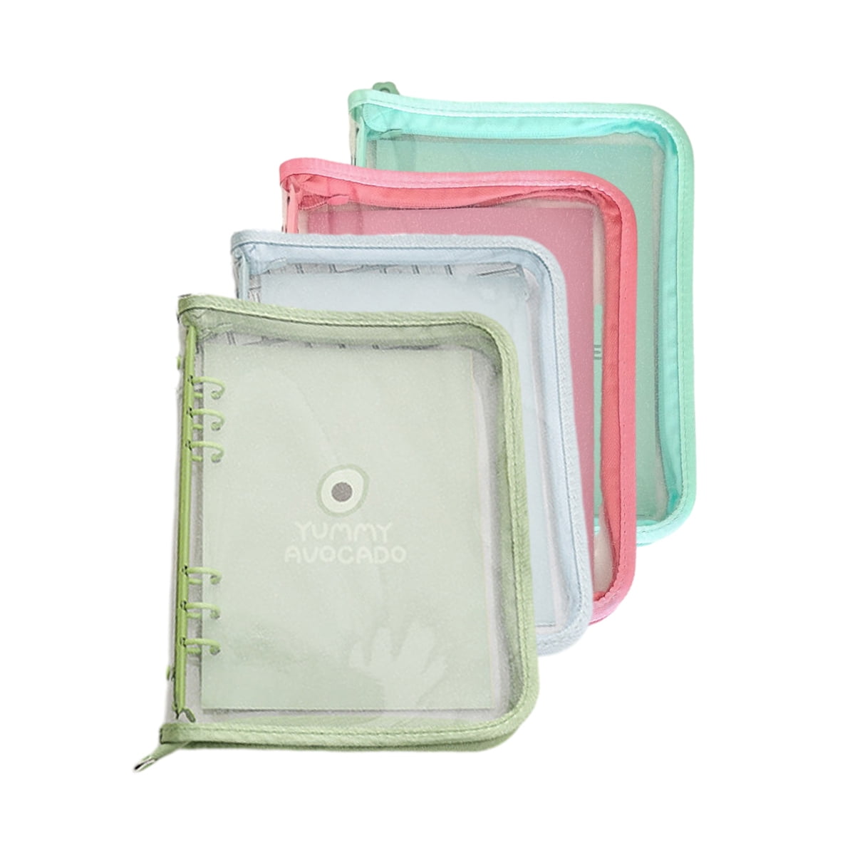 4pcs A6 6 Hole Zippered Loose Leaf Notebook Cover Planner Binder Photo ...