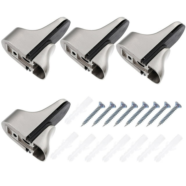 4pcs Adjustable Glass Shelf Bracket Wall Mount Floating Glass Shelf ...