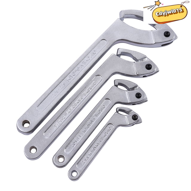 4pcs Adjustable Hook & C Pin Spanner Wrench Set Tighten Removing Nut ...