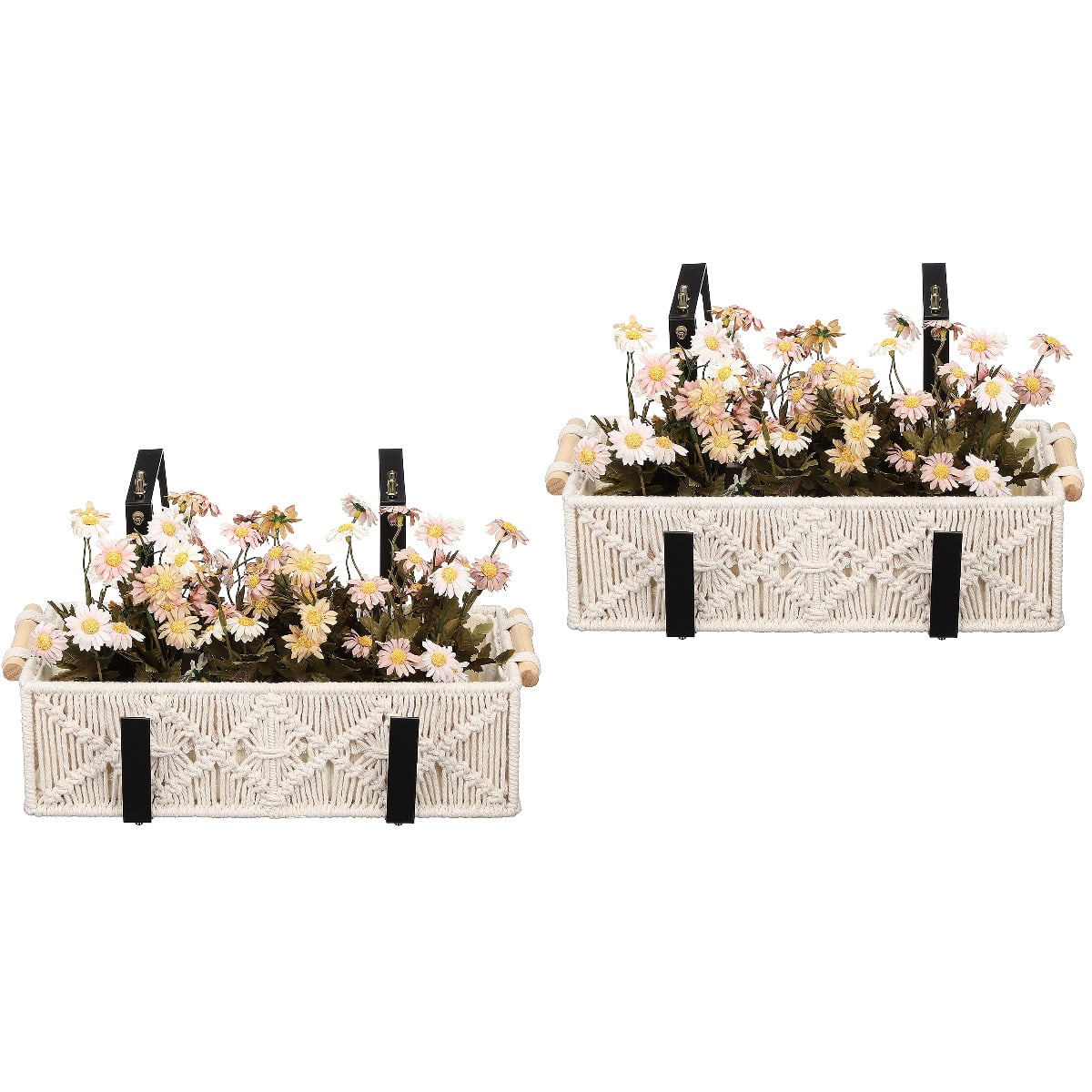 4pcs Adjustable Window Planter Box Brackets Black, Flower Box Hangers ...