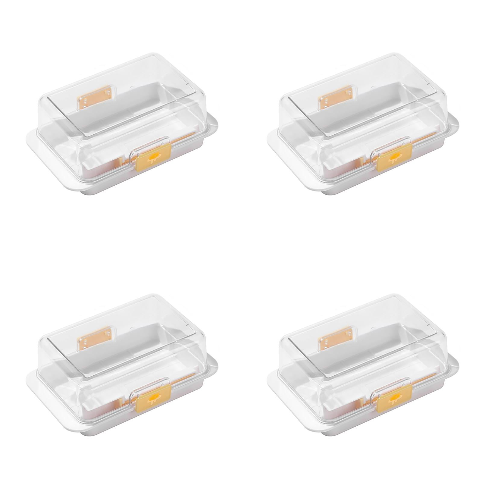 4pcs Airtight Butter Keeper with Lid - Butter Dish for Countertop ...