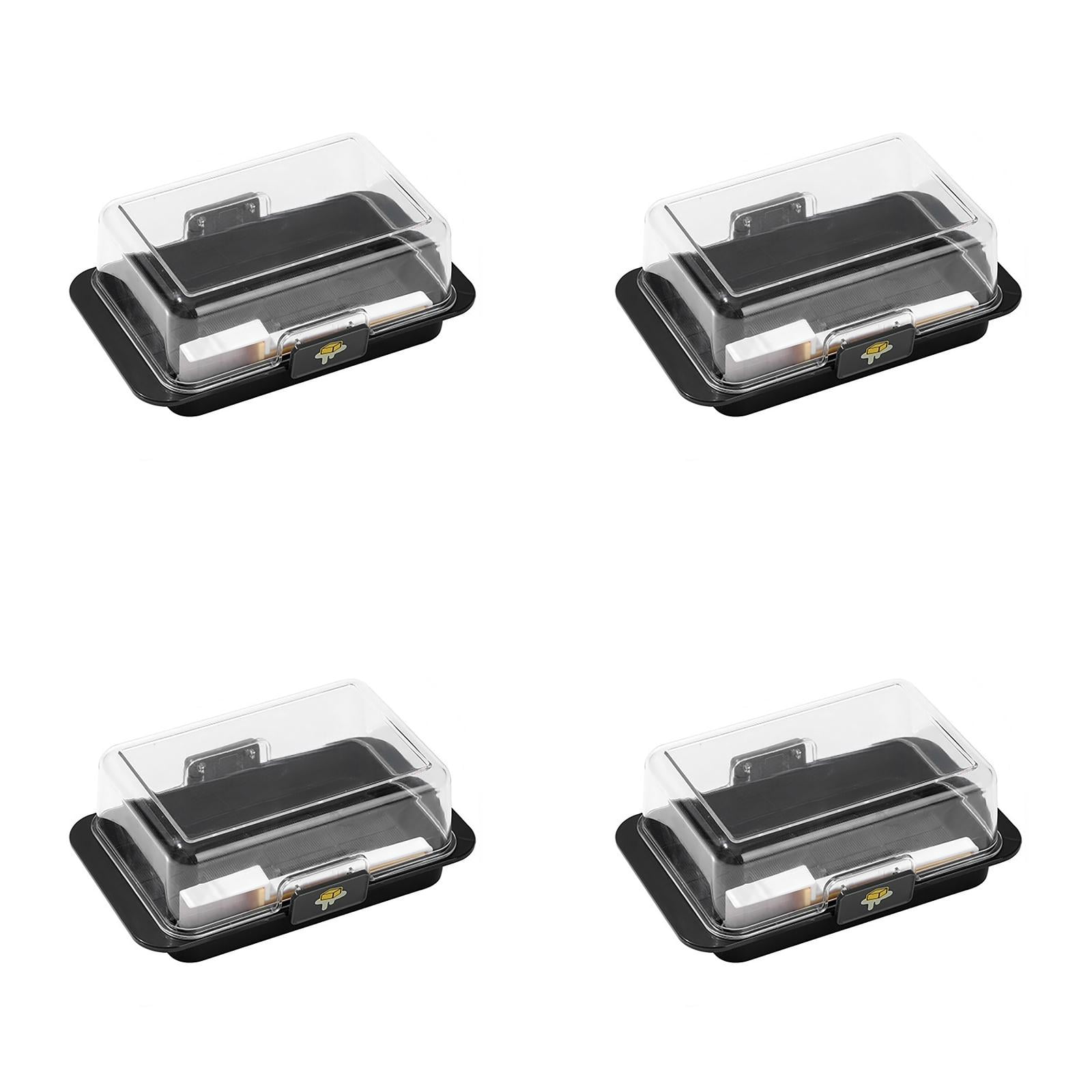 4pcs Airtight Butter Keeper with Lid - Butter Dish for Countertop ...