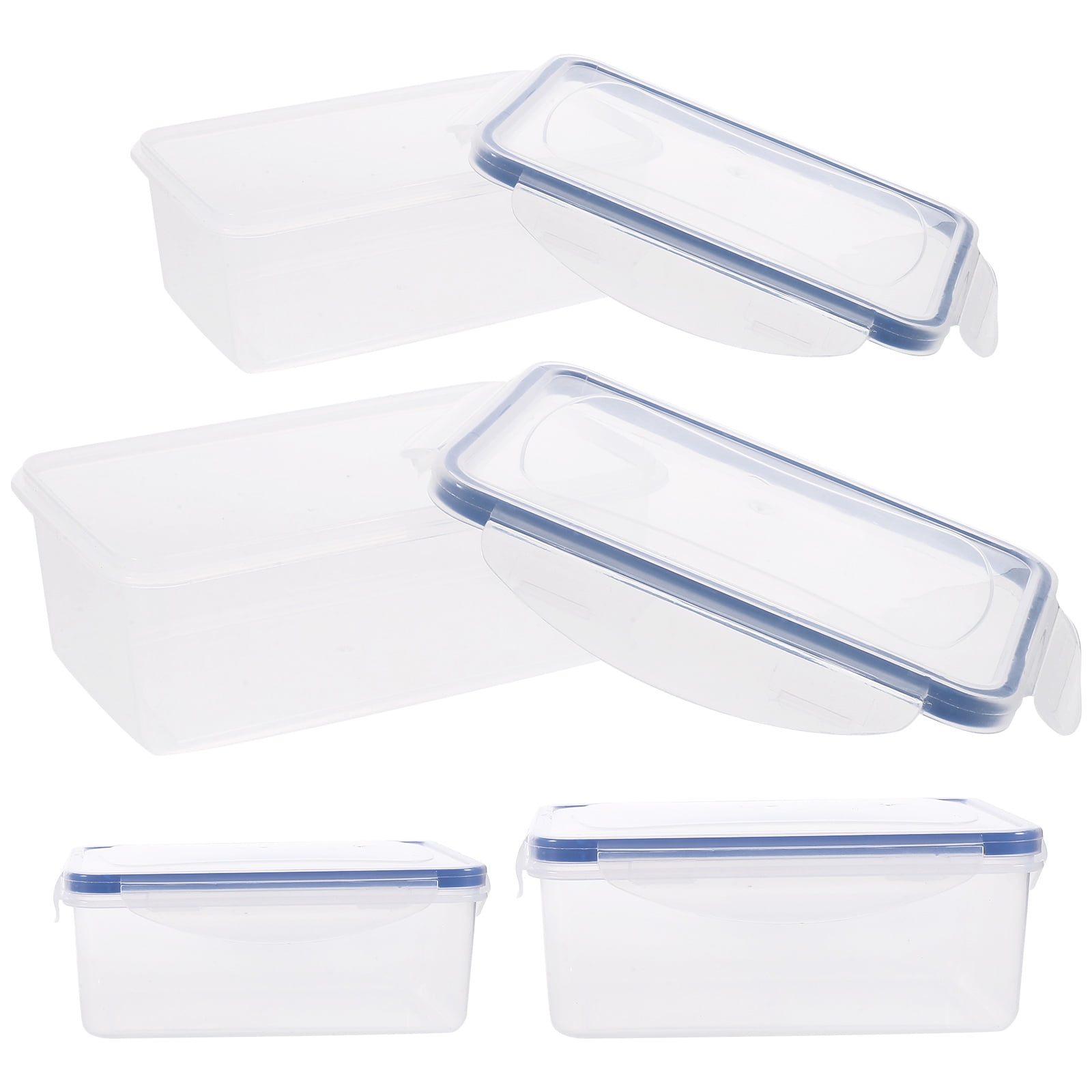 4pcs Airtight Food Containers Reusable Clear Sandwich Containers with ...