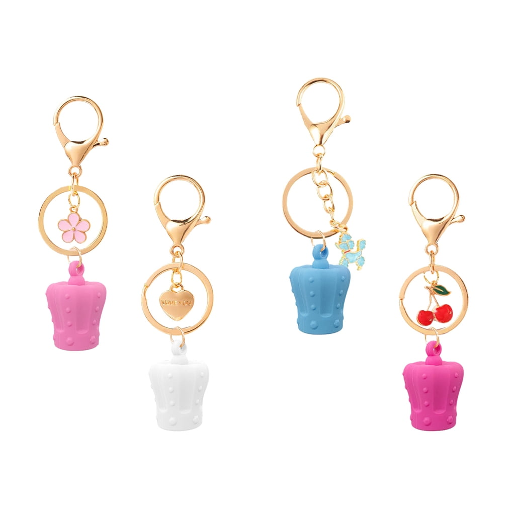 4pcs Alloy Lip Care Keychain Clips for Cosmetic Tube Keychain Lip Balm ...