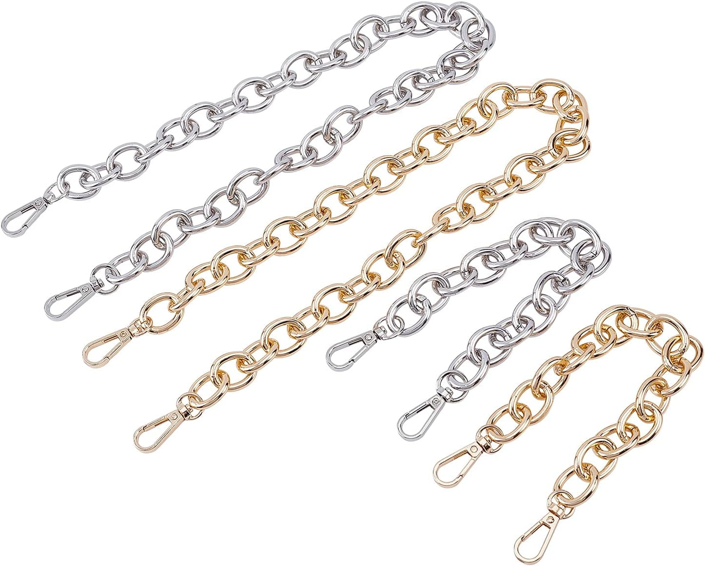 4pcs Aluminum Bag Flat Chain Straps with Alloy Swivel Clasps for ...
