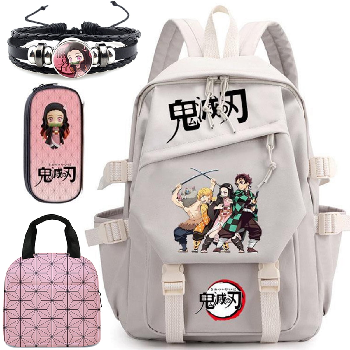 4pcs Anime Demon Slayer Nezuko School Backpack kits - Walmart.com