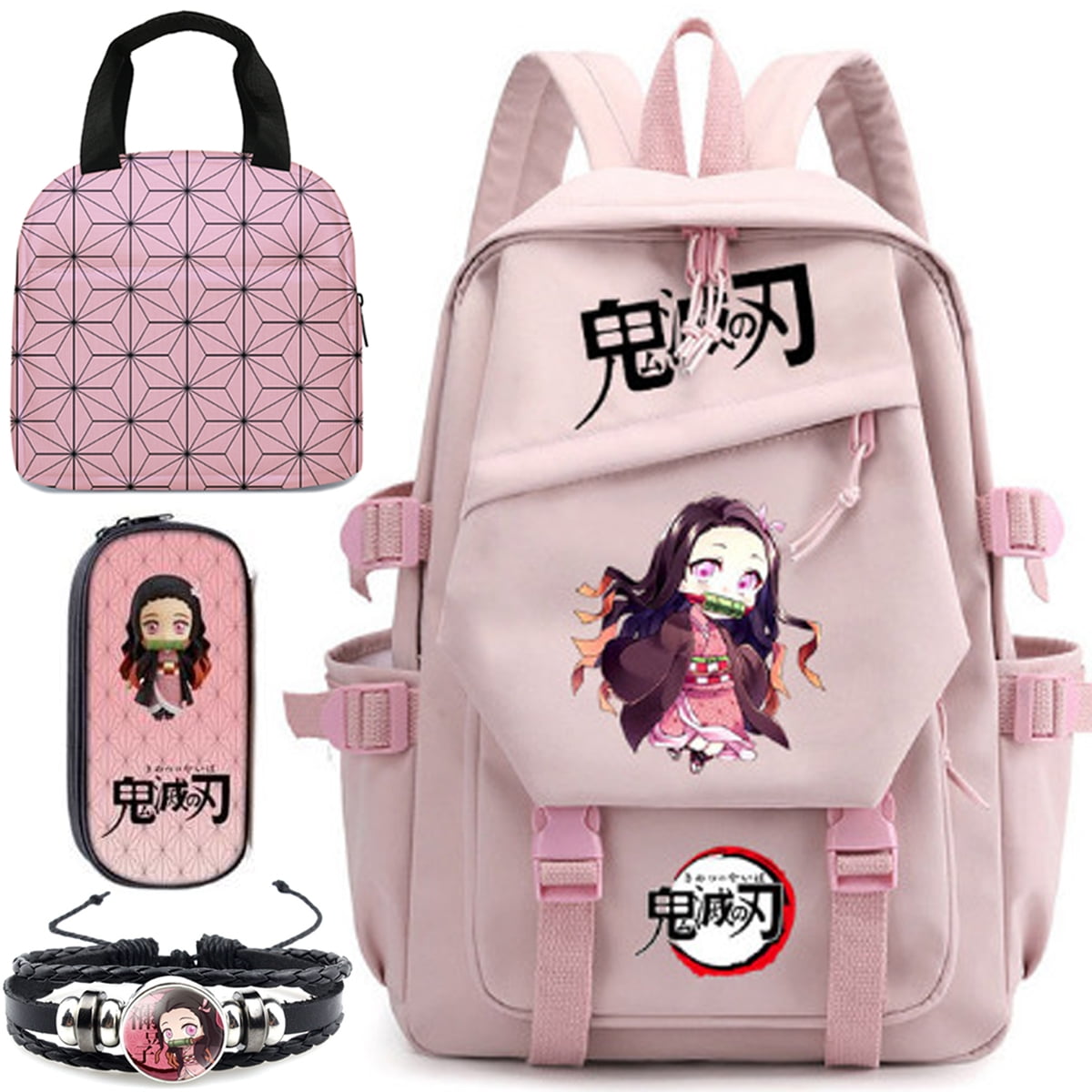 4pcs Anime Demon Slayer Nezuko School Backpack kits - Walmart.com
