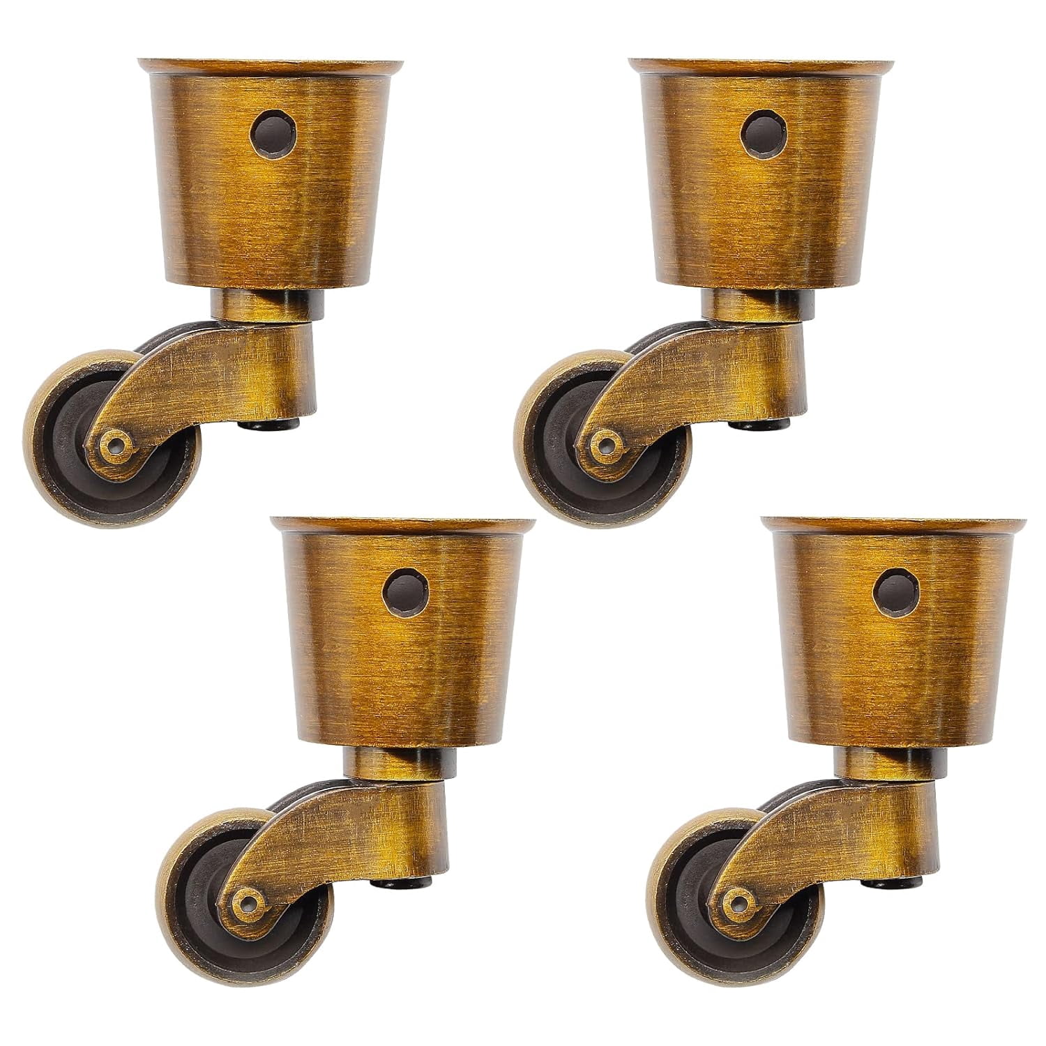 4pcs Antique Brass Caster Cups, Vintage Swivel Round Caster Cups Zinc ...