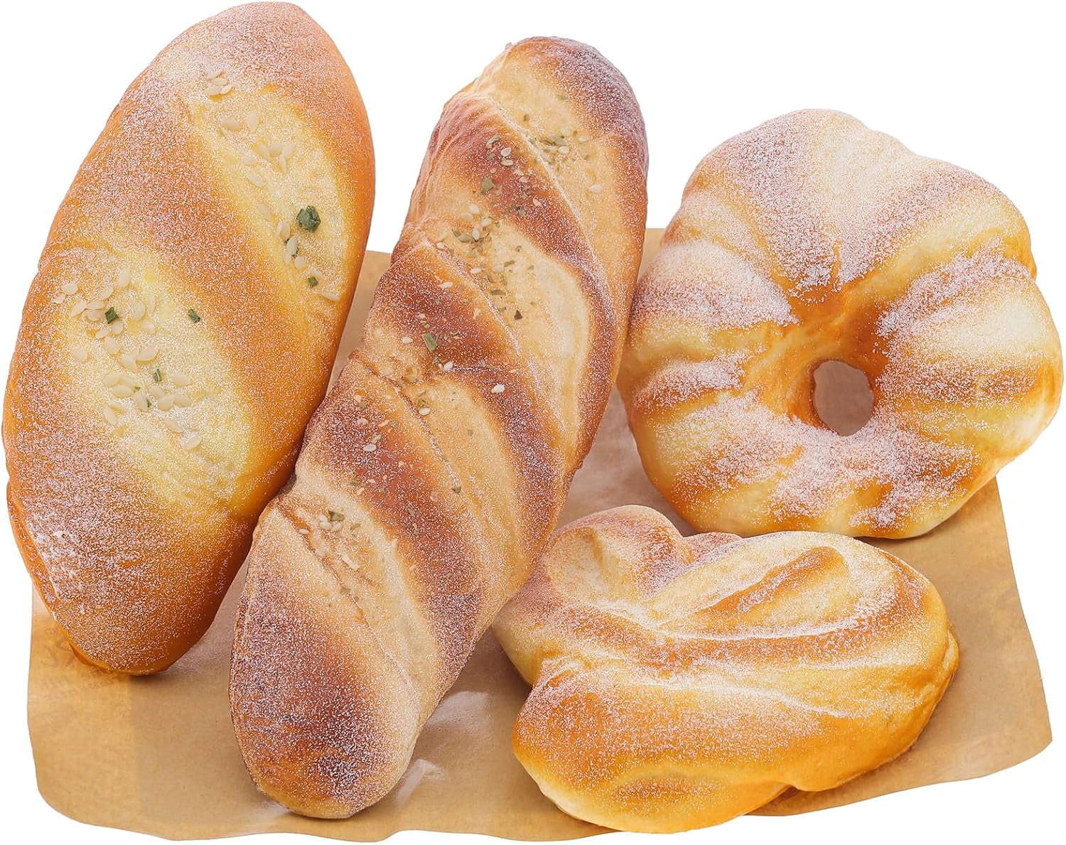 4pcs Artificial Bread Fake Loaf Simulation Food Faux Cake French ...