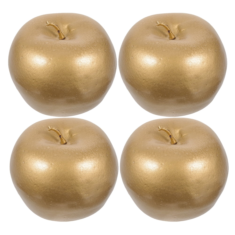 4pcs Artificial Gold Fake Plastic Fruits Props Home Party Decoration ...
