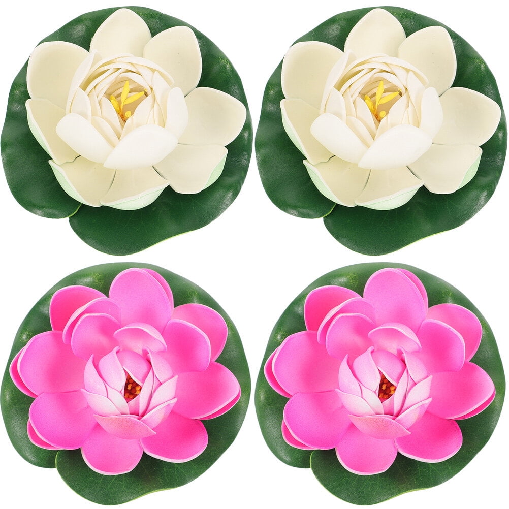 4pcs Artificial Floating Foams Lotus Flower Lifelike Lotus Ornaments ...