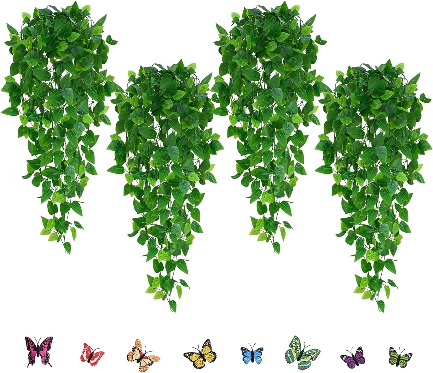 4pcs Artificial Hanging Plants, 3.6FT Fake Hanging Plants, Fake Ivy ...