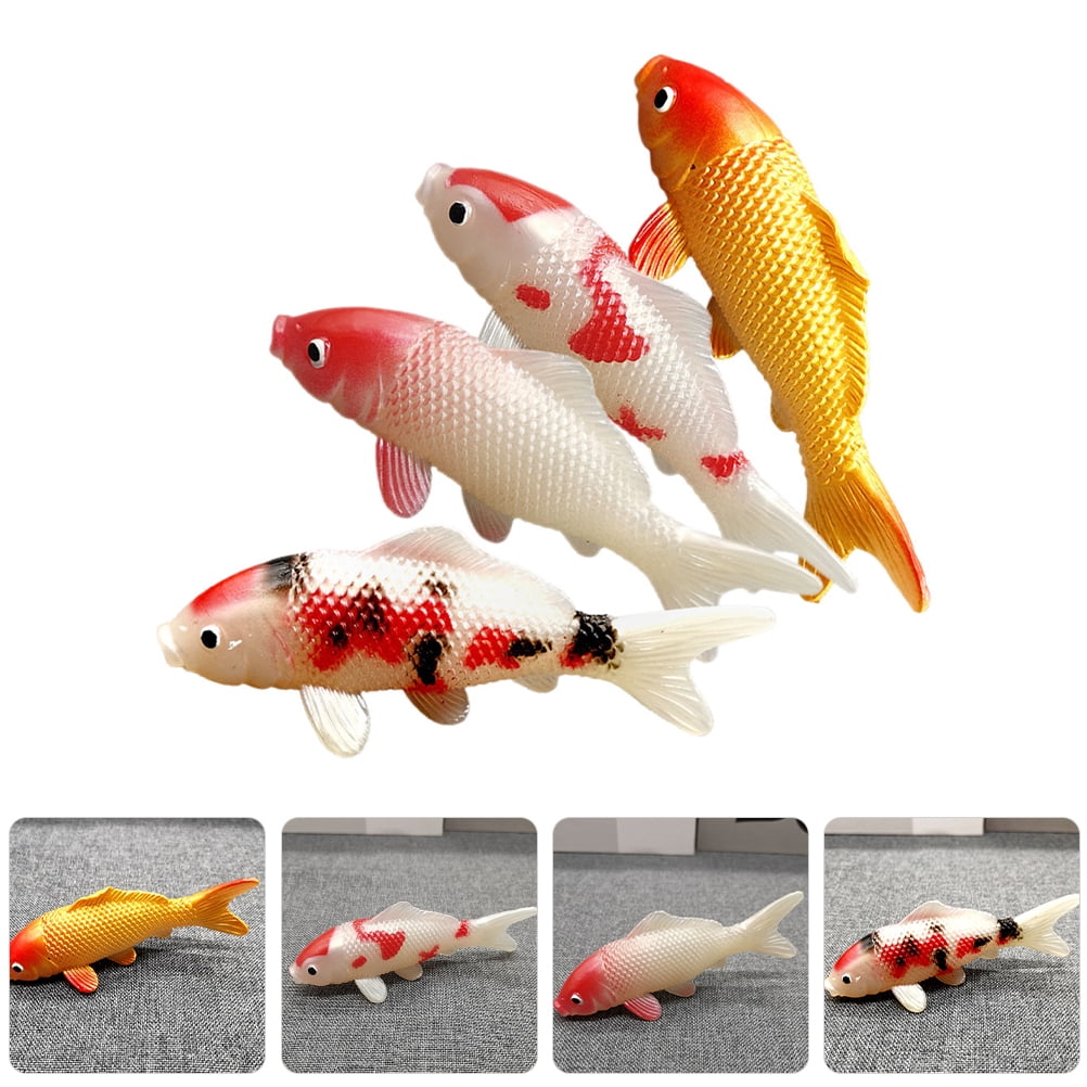 QUMIIRITY Fish Ornaments For Home Carp Model Homeowners 4Pcs 11.8x1.8x1 ...