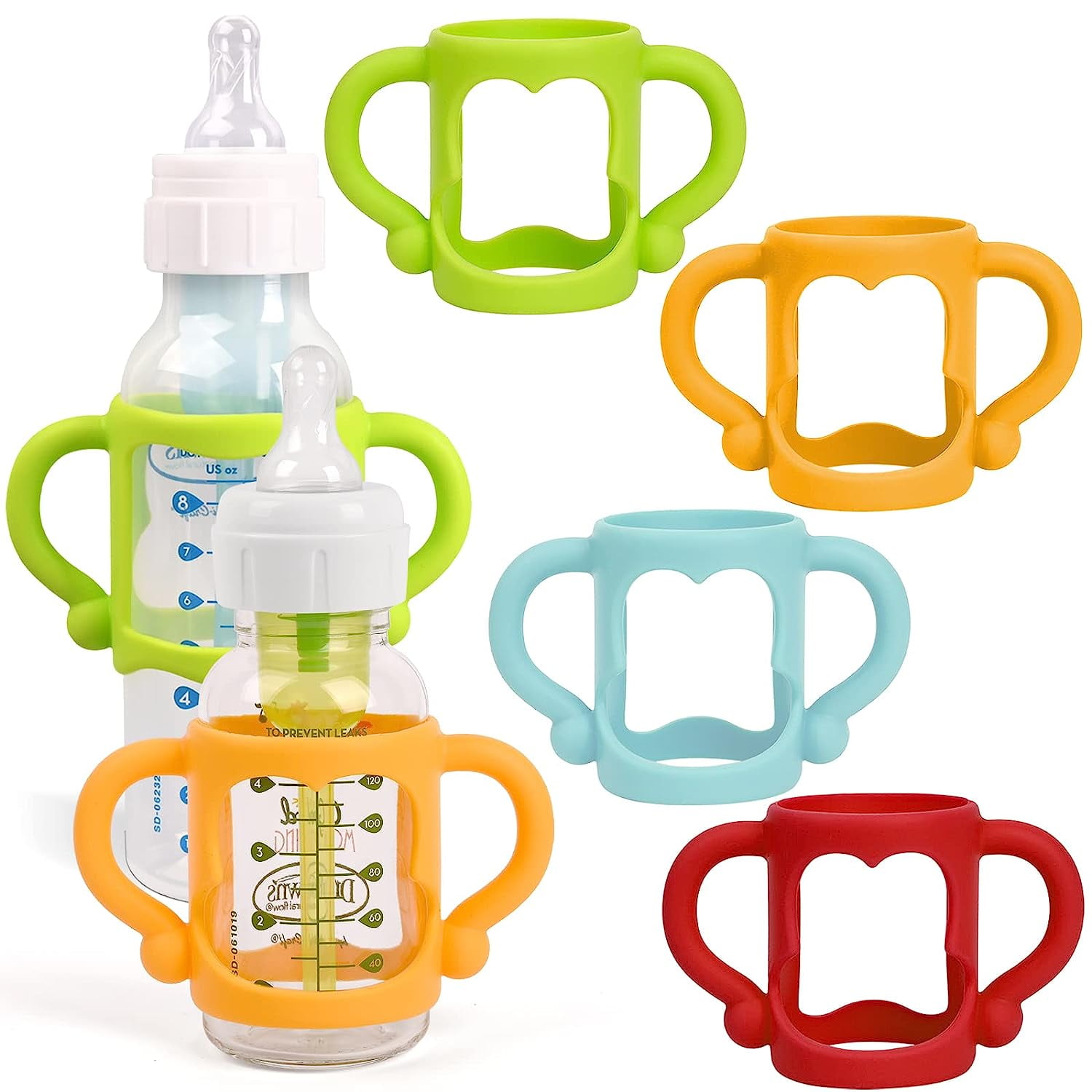 SOAC Silicone Baby Bottle Handles 11.5x5x7cm Ergonomic Grip for Most ...
