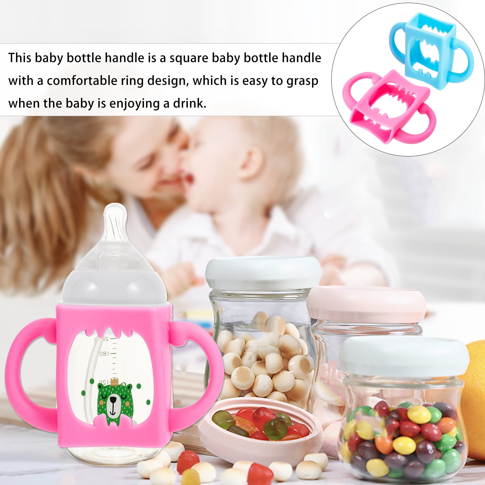 4pcs Baby Bottle Handles Silicone Bottle Handles Cup Handle Baby Bottle ...