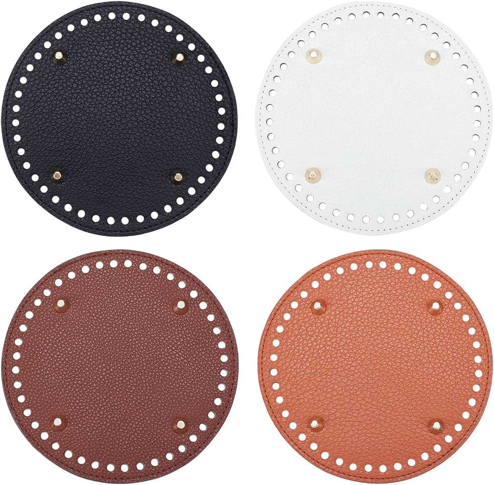 4pcs Bag Bottom Base Pad 5.9" Crochet Bag Bottom 4 Colors PU Leather ...