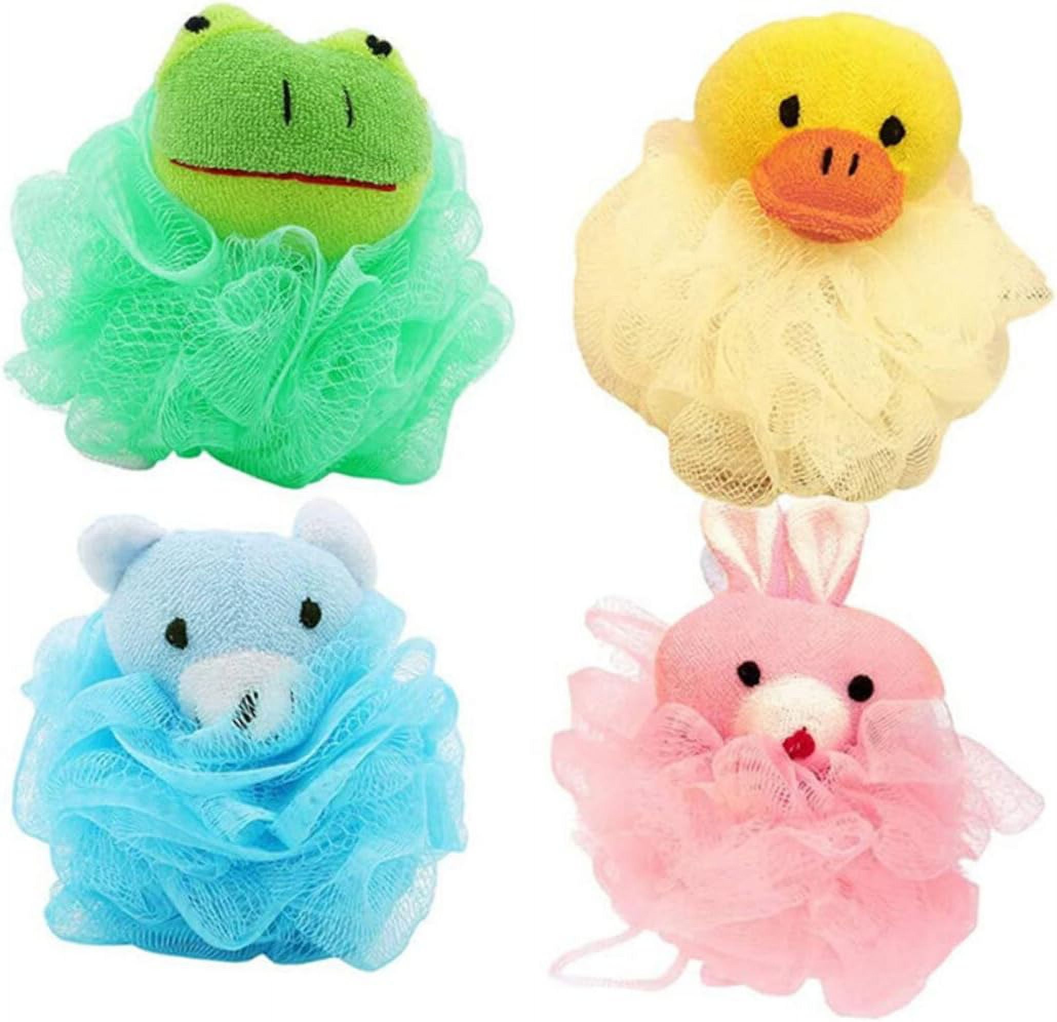 4pcs Bath Flower Loofah Sponge Shower Bath Sponge Wash Towel Body Wash ...