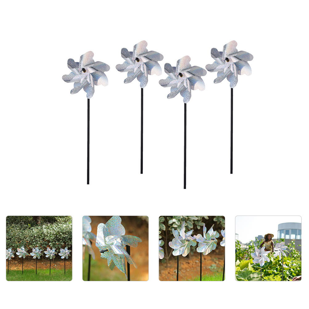 4pcs Bird Repellent Windmills Reflective Pin Wheels Sparkly Garden ...
