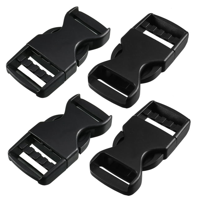 4pcs Black Plastic Curved Side Quick Release Buckles Snap Clip for 20mm ...
