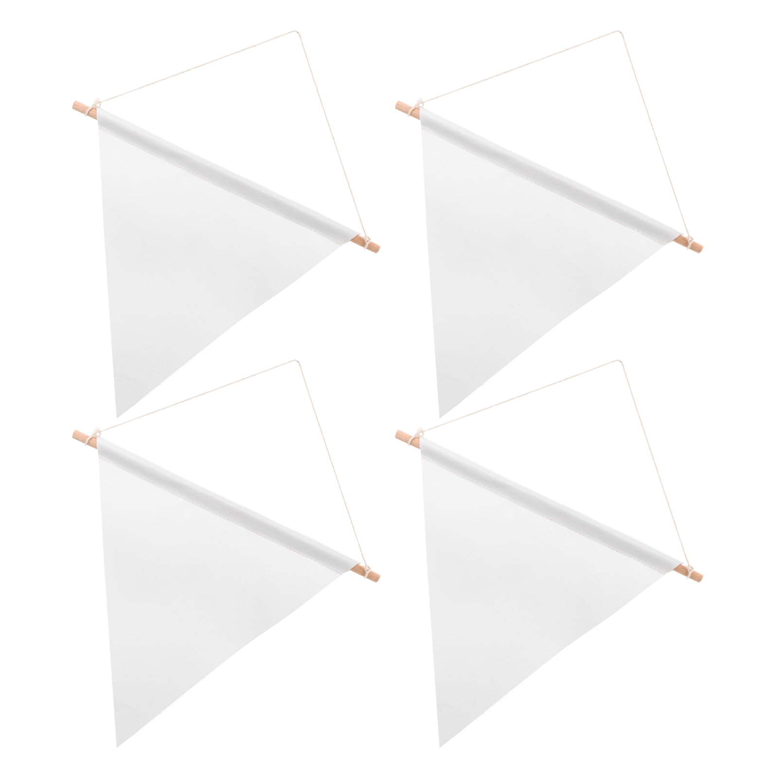 4pcs Blank Heat Transfer Flag Diy Hanging Flag Decor Yard Triangular ...