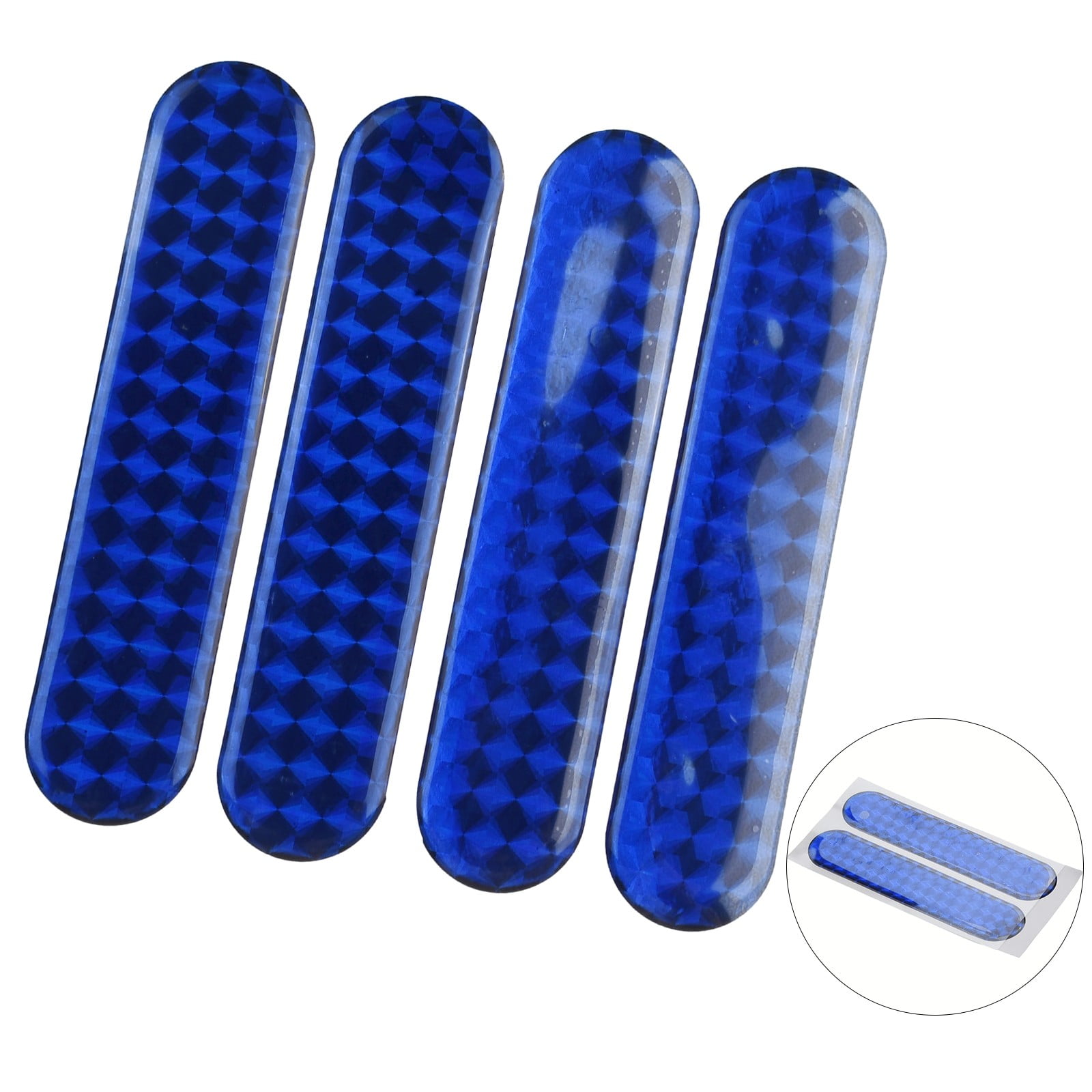 4pcs Blue Reflective Safety Self Adhesive Reflector Tape Sticker Drop ...
