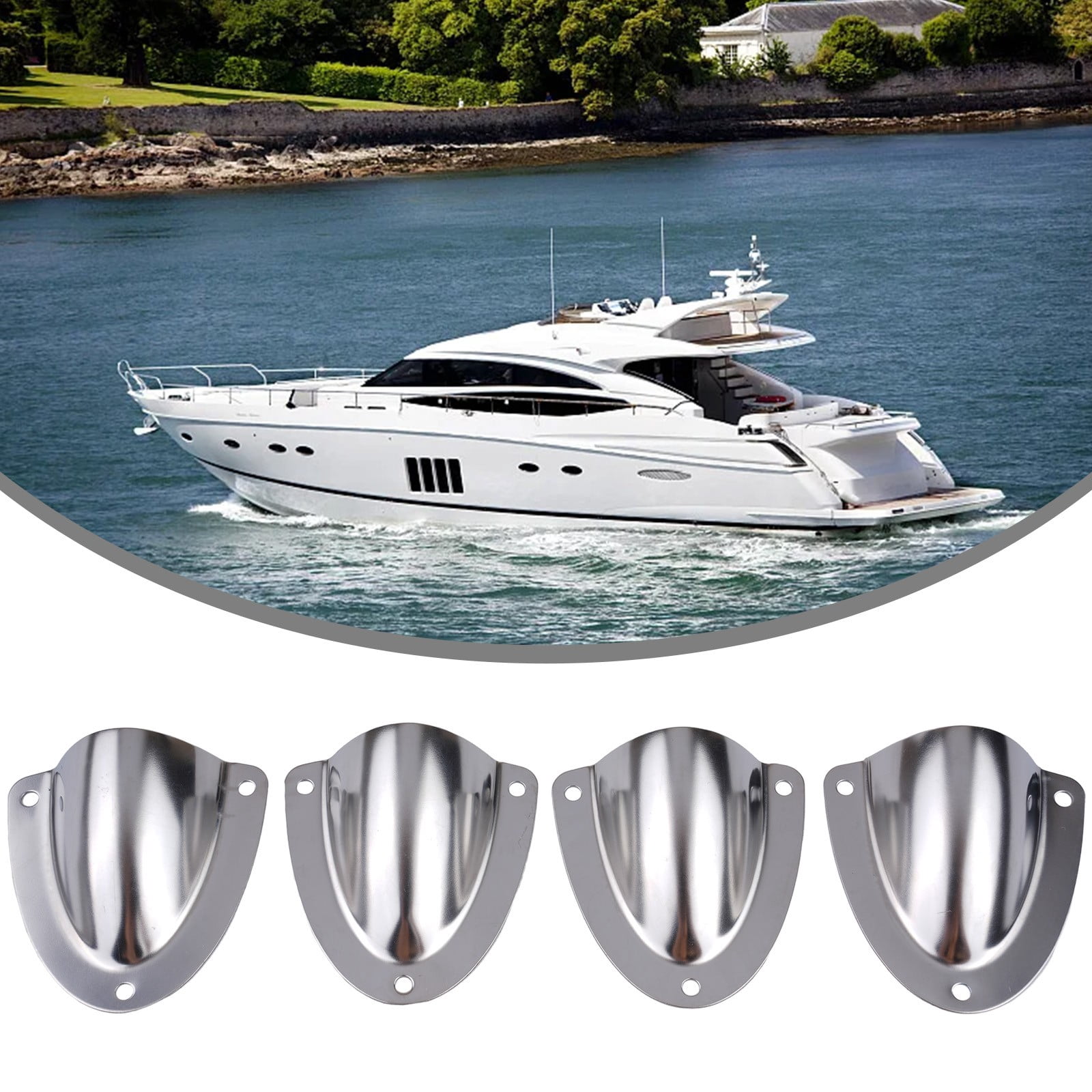 4pcs Boat Clam Shell Vent Stainless Steel Ventilation Marine vent cover ...