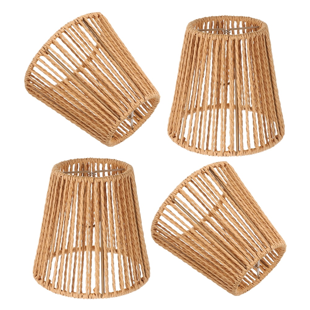 4pcs Paper Rope Lamp Shade E27 E14 Simulation Rattan Lampshade ...