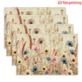 4pcs, Bouquet Theme placemats,A Flower Field of blue, yellow and pink ...