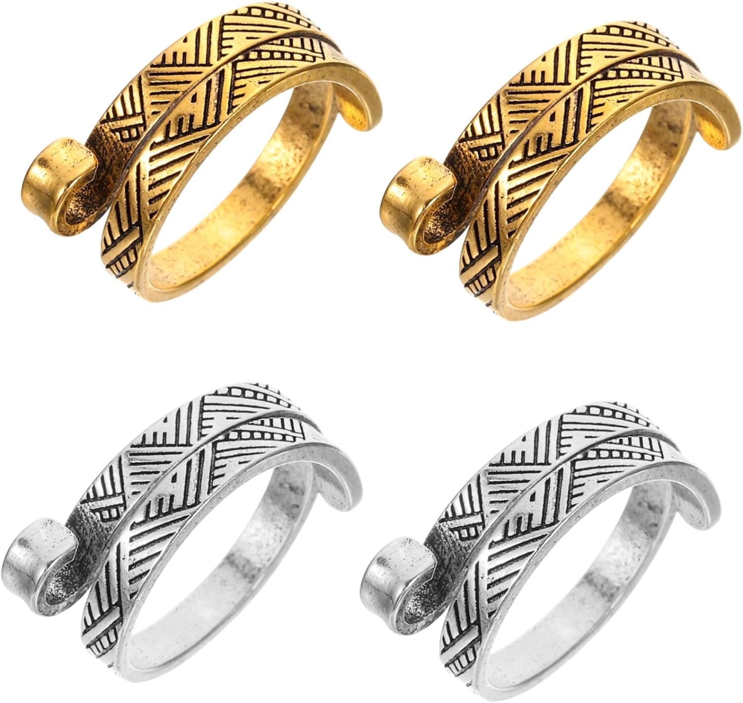 4pcs Braided Ring Metal Trim Vintage Ring Decorative Crochet Knitting ...