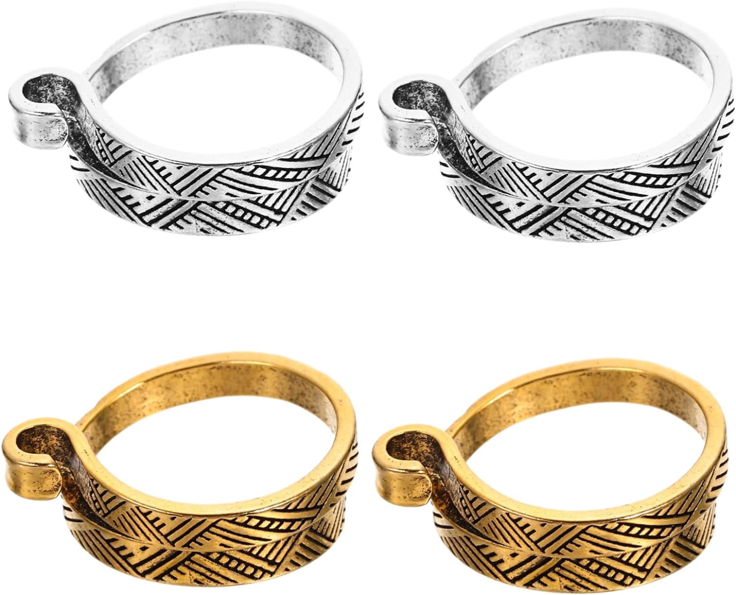 4pcs Braided Ring Rings Crochet Hook Crochet Accessories Ring for ...