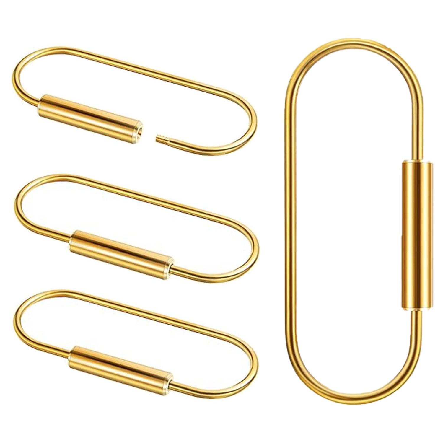 SPYYTI, Brass Screw Lock Keychains, 4pcs, Gold Key Ring Carabiner ...