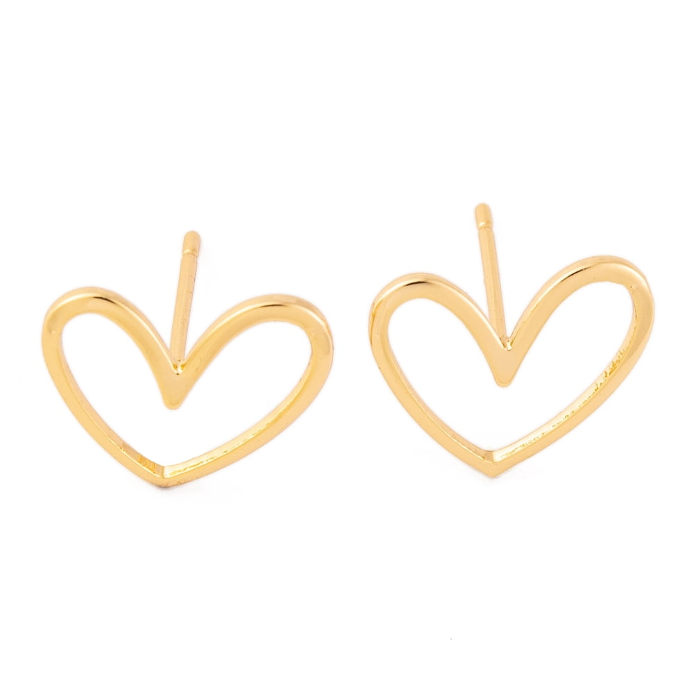 4pcs Brass Stud Earrings with Raw(Unplated) Brass Pins and Plastic ...