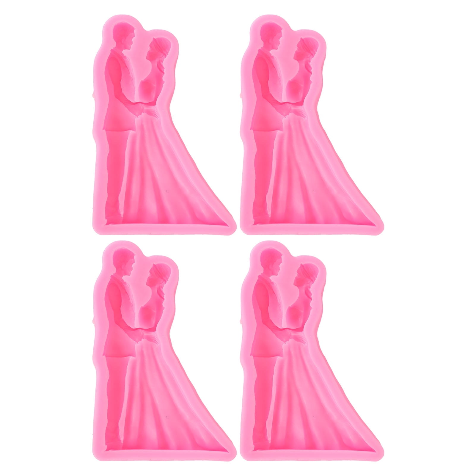 4pcs Bride and Groom Couple Dancing Silicone Fondant mould Easy ...