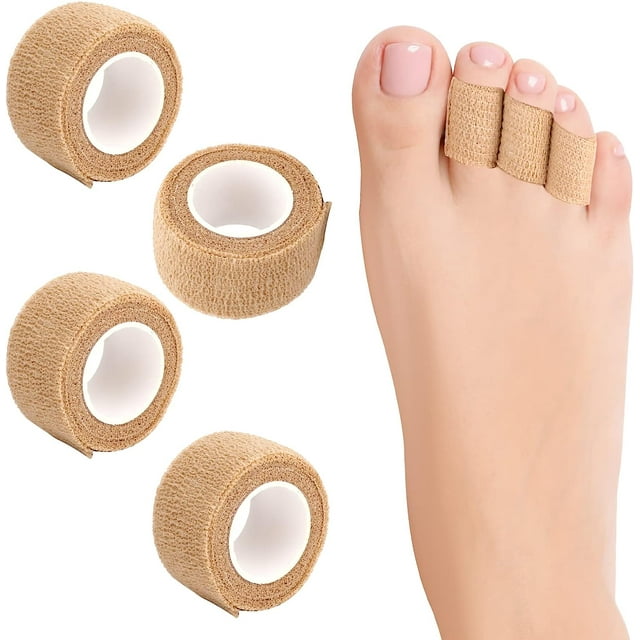 4PCS Broken Toe Wraps Disposable Toe Cushioned Bandages Toe Separator ...