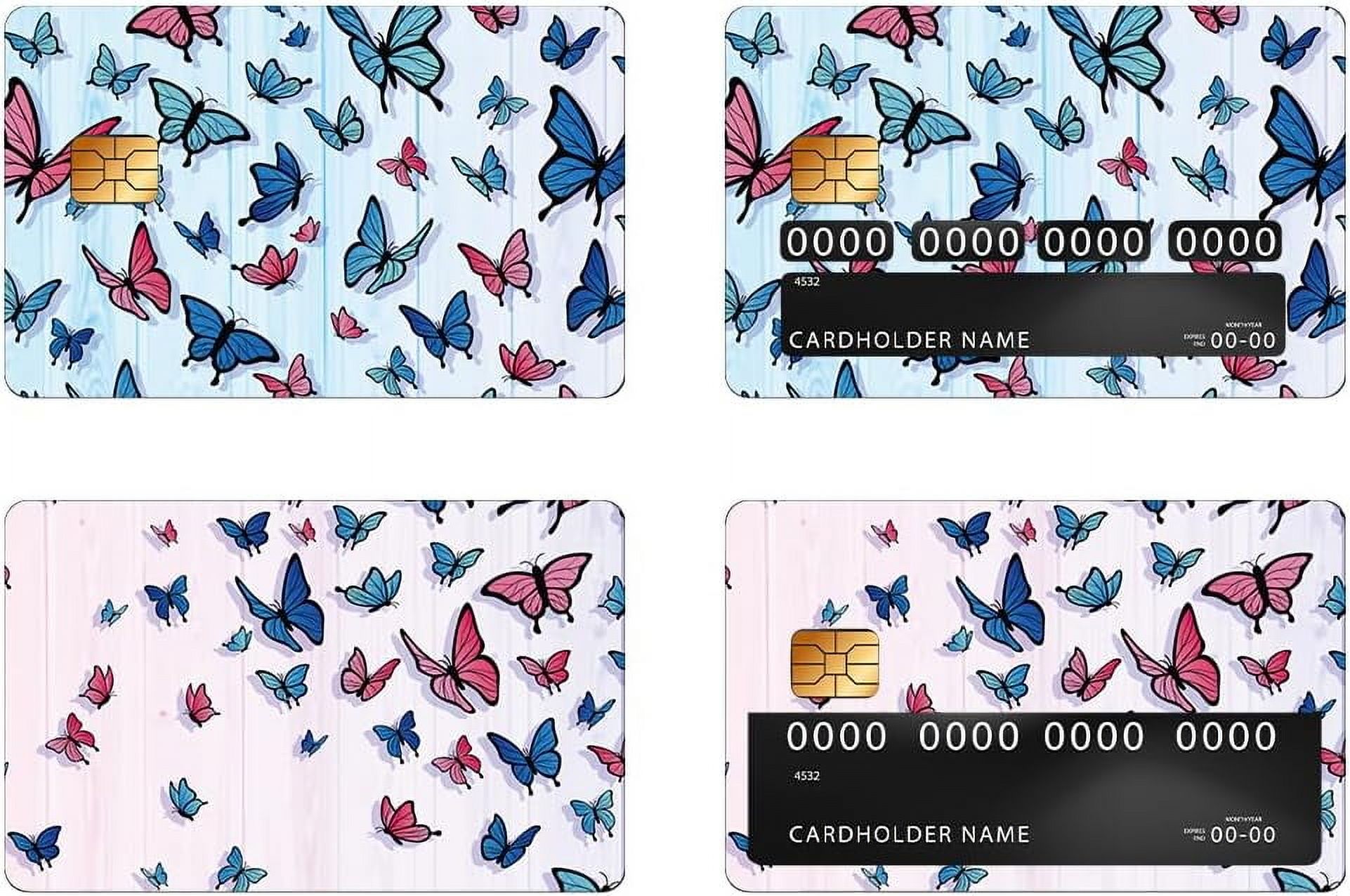 4pcs Butterfly Card Skin Sticker Waterproof Slim Anti-wrinkling Debit ...