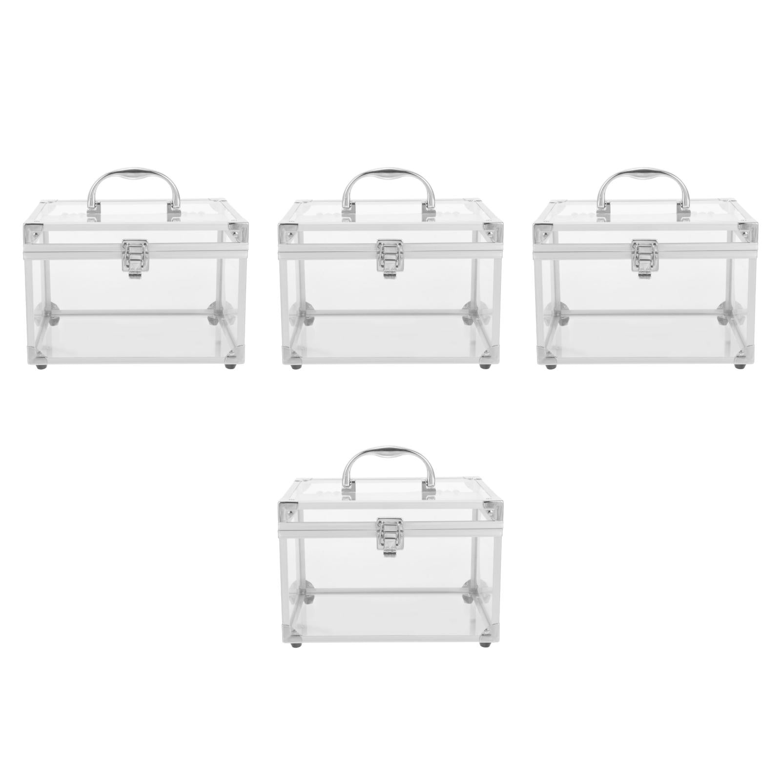 PartyKindom Sturdy Silver Acrylic Cd Storage Box - Clear, Space-Saving ...