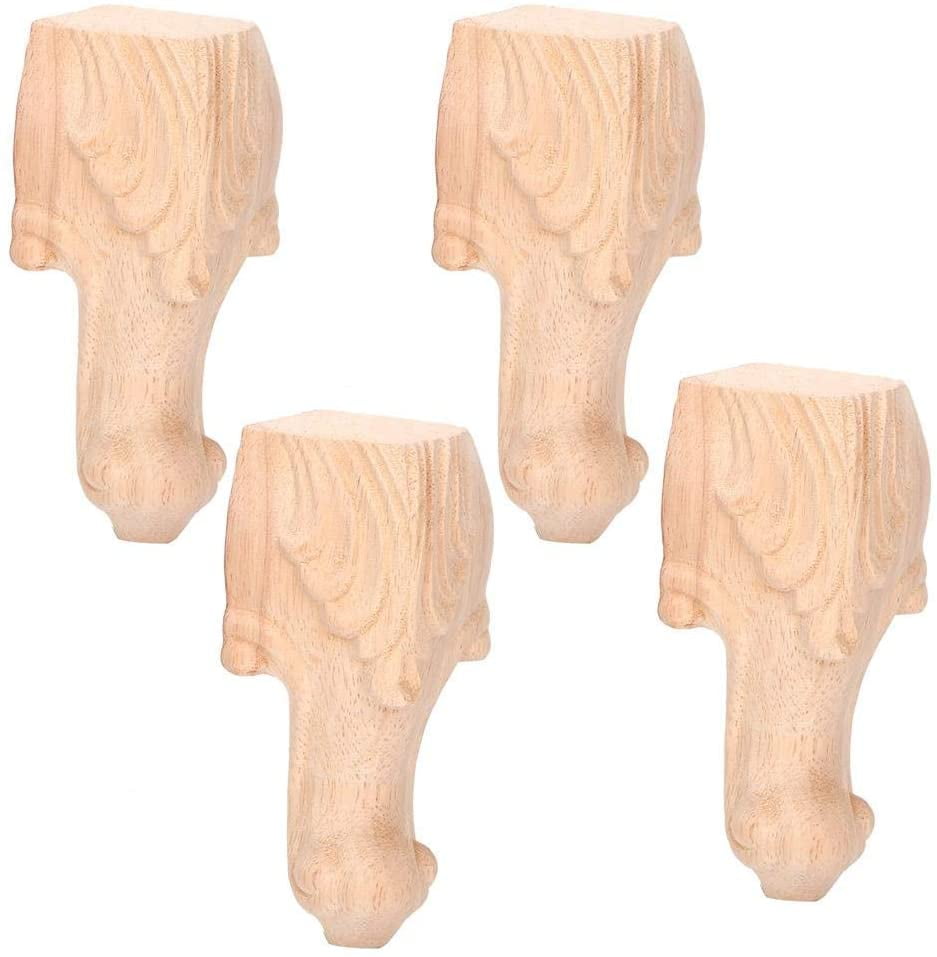 4pcs Cabinet Legs, Carved Table Foot Furniture Leg Sofa Feet European ...