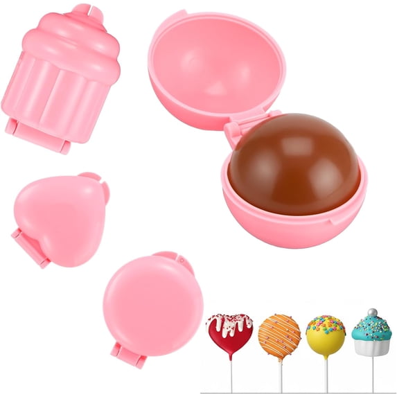 4pcs Cake Pop Mold Shapes Press Set 4 Shapes 3D Printed Sphere Heart ...