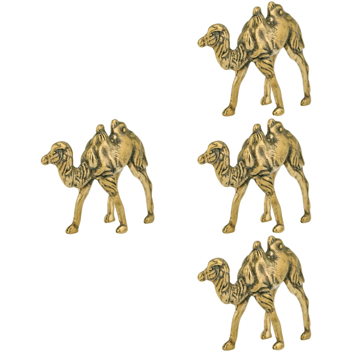4pcs Camel Shape Statue Brass Craft Ornament Vintage Camel Figurine ...