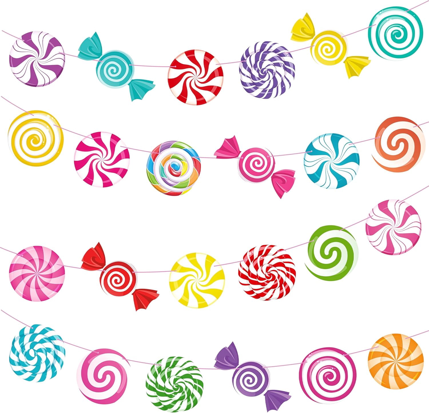 4pcs Candyland Party Banners Lollipop Birthday Party Decorations ...
