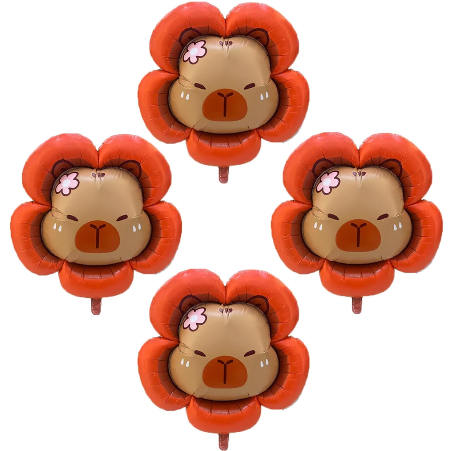 4pcs Capybara Balloon 36inch KEF16 Foil Helium Capybara Flower Balloon ...