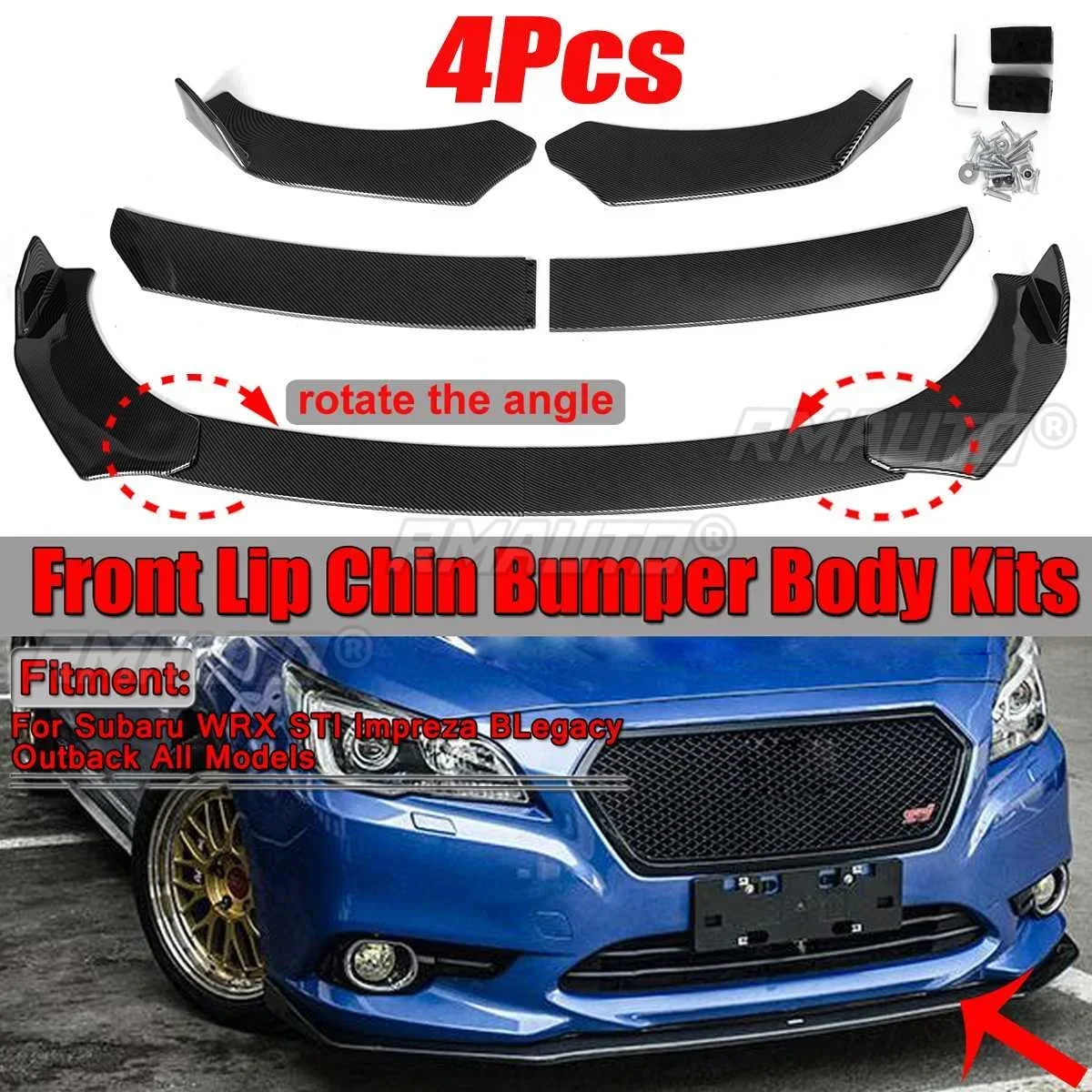 4pcs Car Front Lip Bumper Splitter Diffuser For Mazda 3 Axela 6 Atenza ...