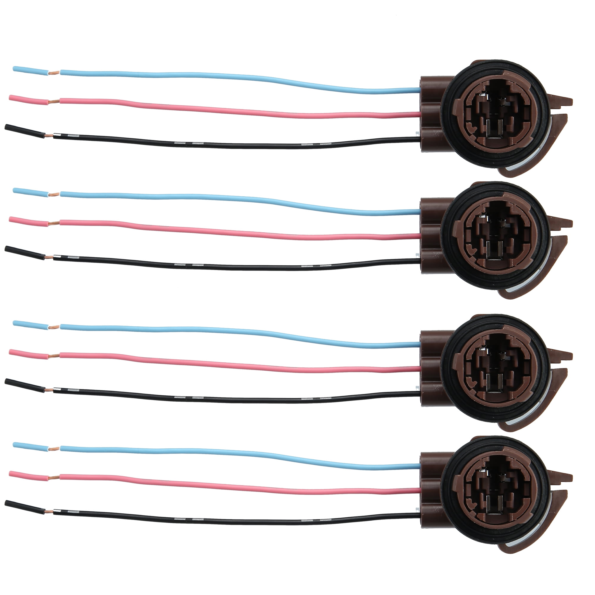 4pcs Car LED Headlight Turn Signal Light Retrofit 3157 Pigtail Socket ...