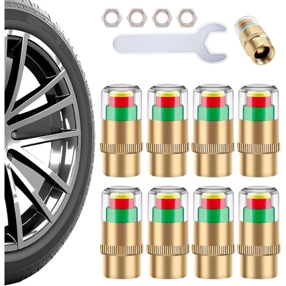 4pcs Car Tire Pressure Monitor Valve Stem Caps, Tire Pressure Caps with ...