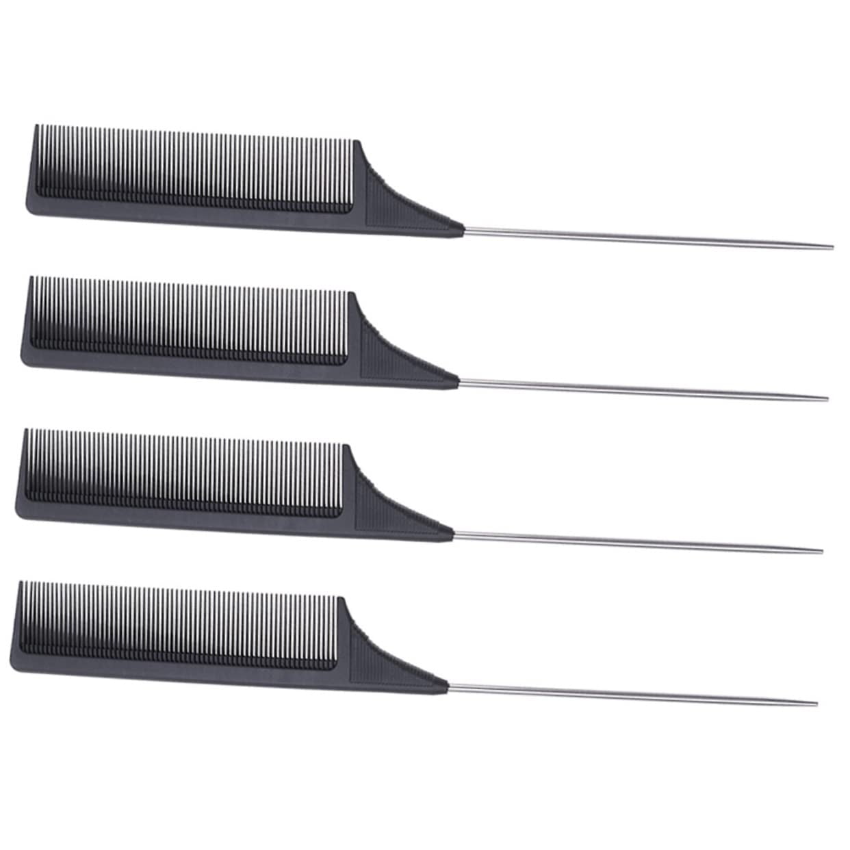4pcs Carbon Comb for Hair Stylist Carbon Fiber Comb Highlighting Comb ...