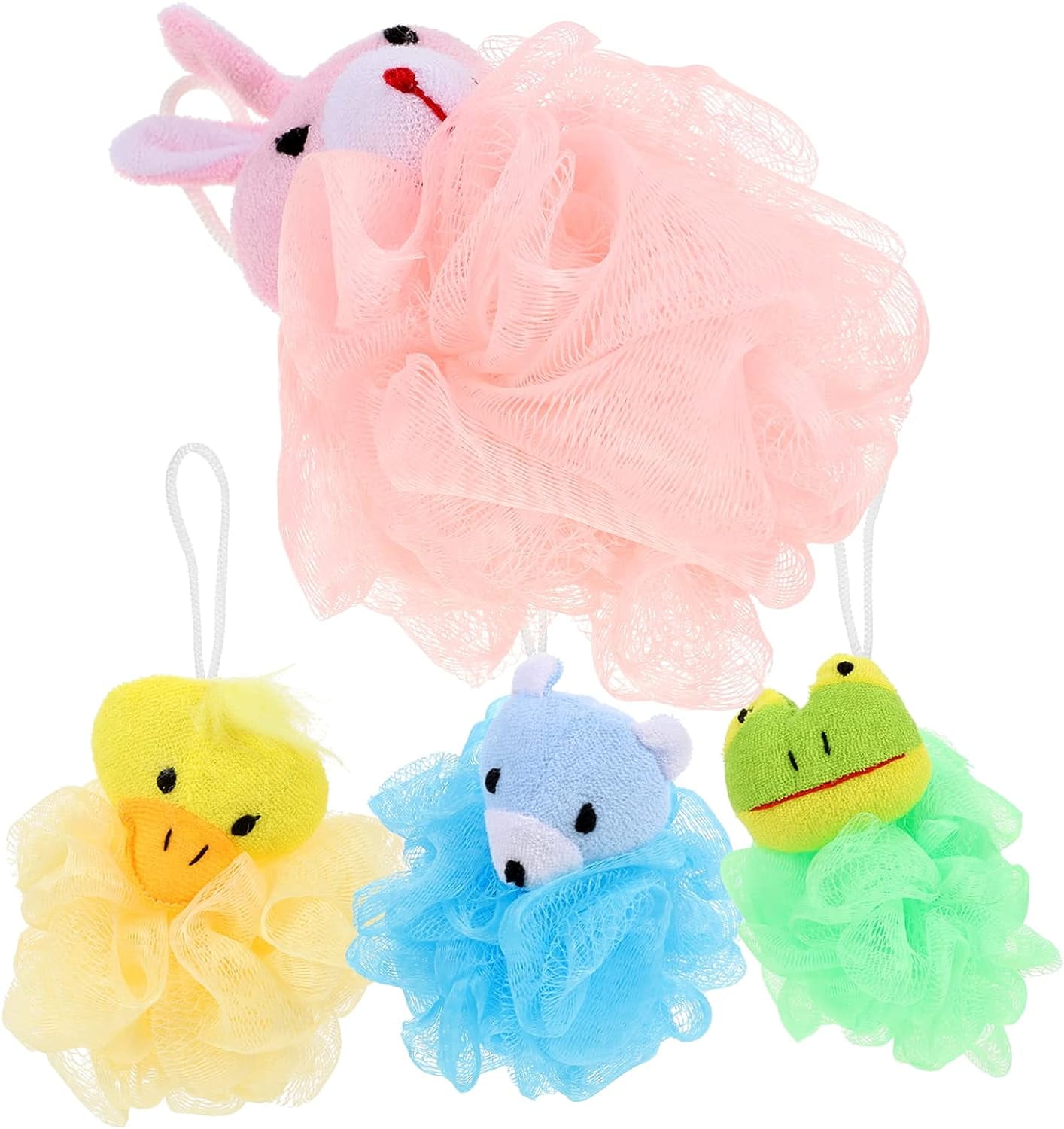 4pcs Cartoon Bath Ball Set Body Scruber Bath Loofah Cleaning Scrubber ...