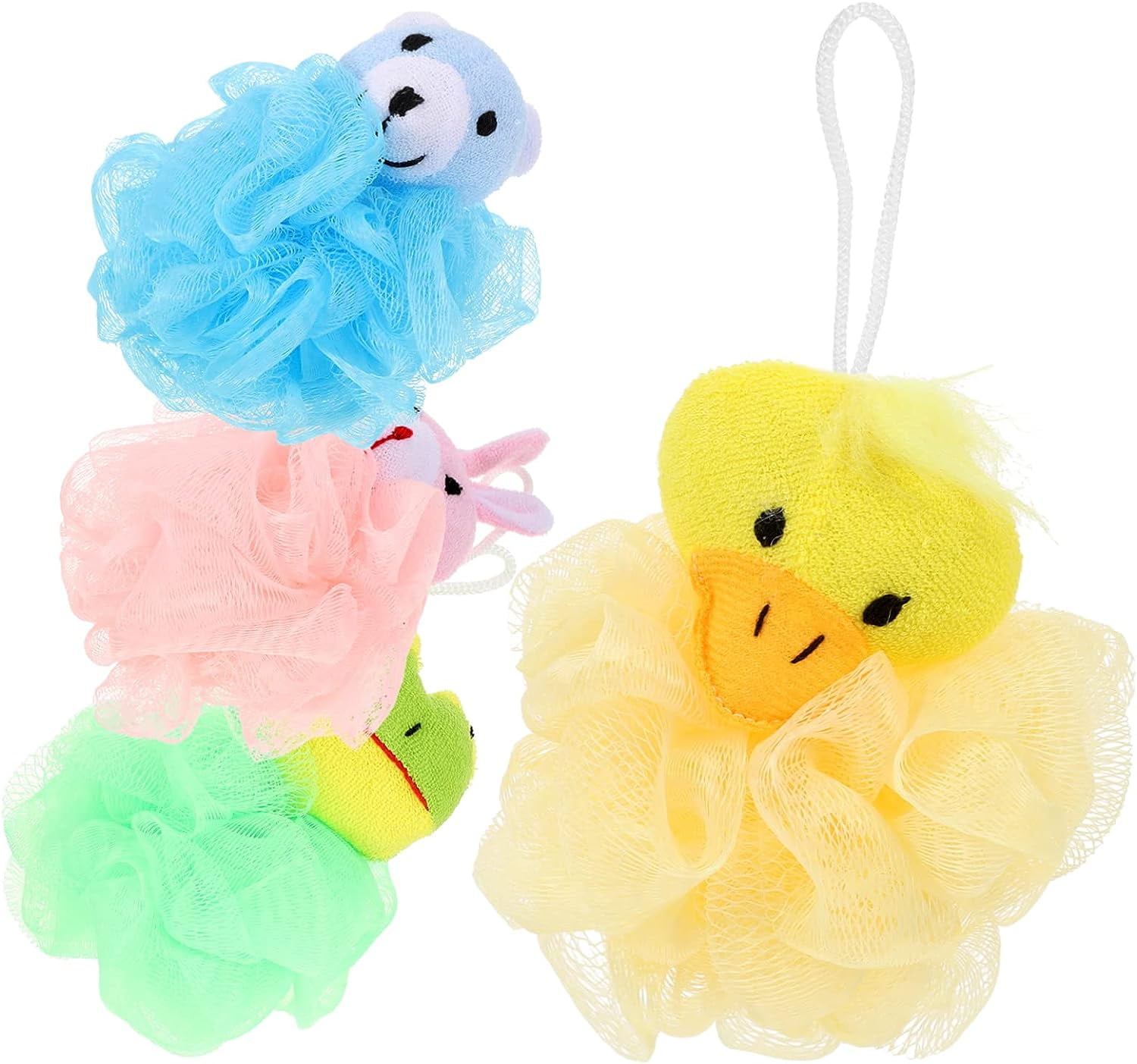 4pcs Cartoon Bath Ball Set Cleaning Scrubber Bath Loofahs Bath Sponge ...