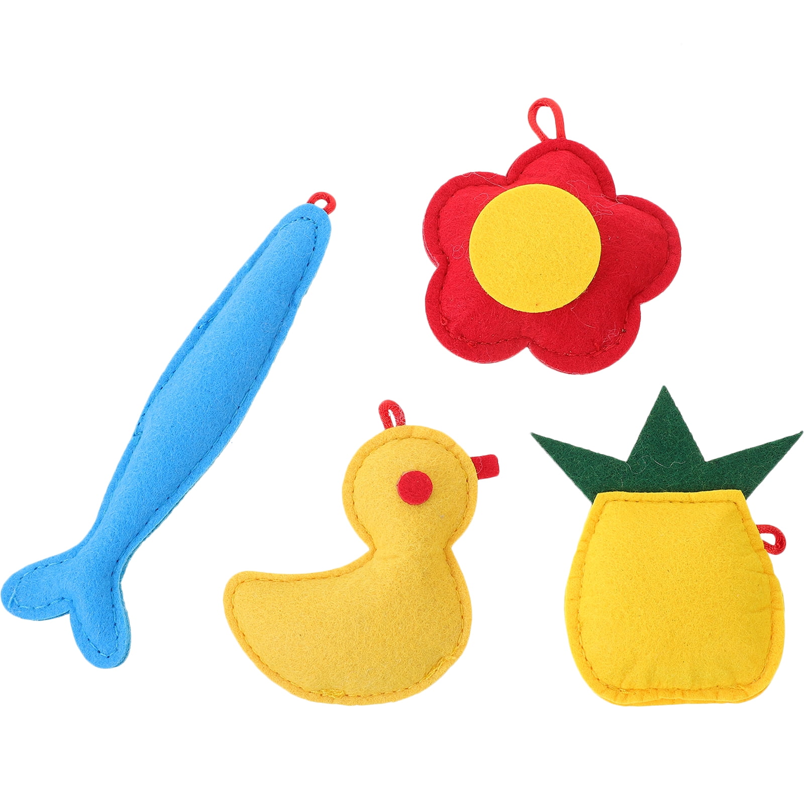 4pcs Cartoon Catnip Cat Biting Toy Felt Biting Toys Catnip Grinding